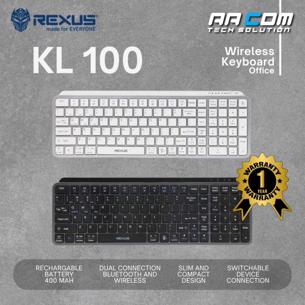 Jual REXUS KEYBOARD KL100 / KL-100 / KL 100 KEYBOARD WIRELESS 2.4G ...