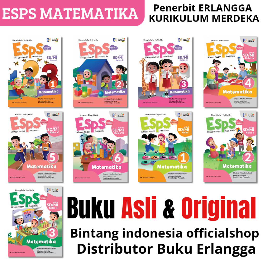 Jual Erlangga - ESPS Matematika Untuk Kelas 1,2,3,4,5,6 SD/MI Kurikulum Merdeka | Shopee Indonesia