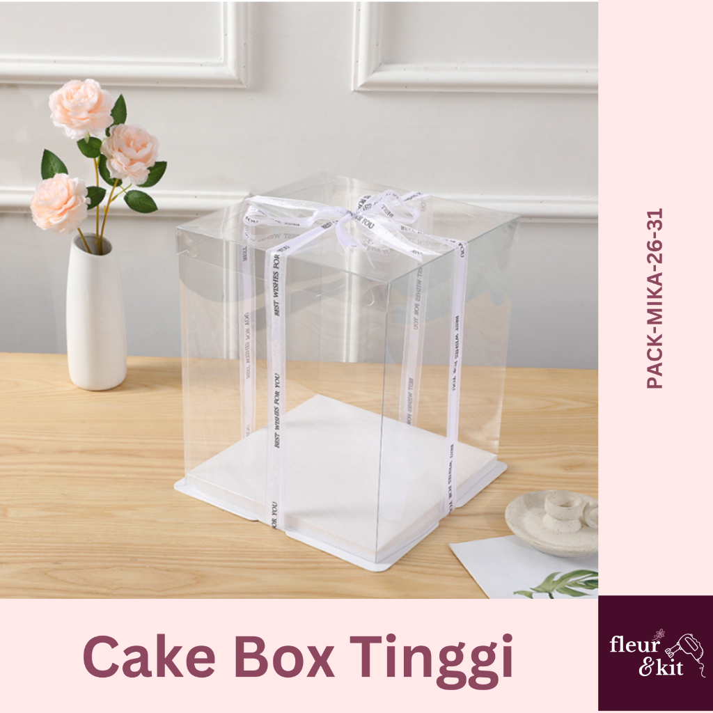 Jual Cake Box Kotak Kue Mika Tinggi Transparant Bening 17 22 26 34 ...