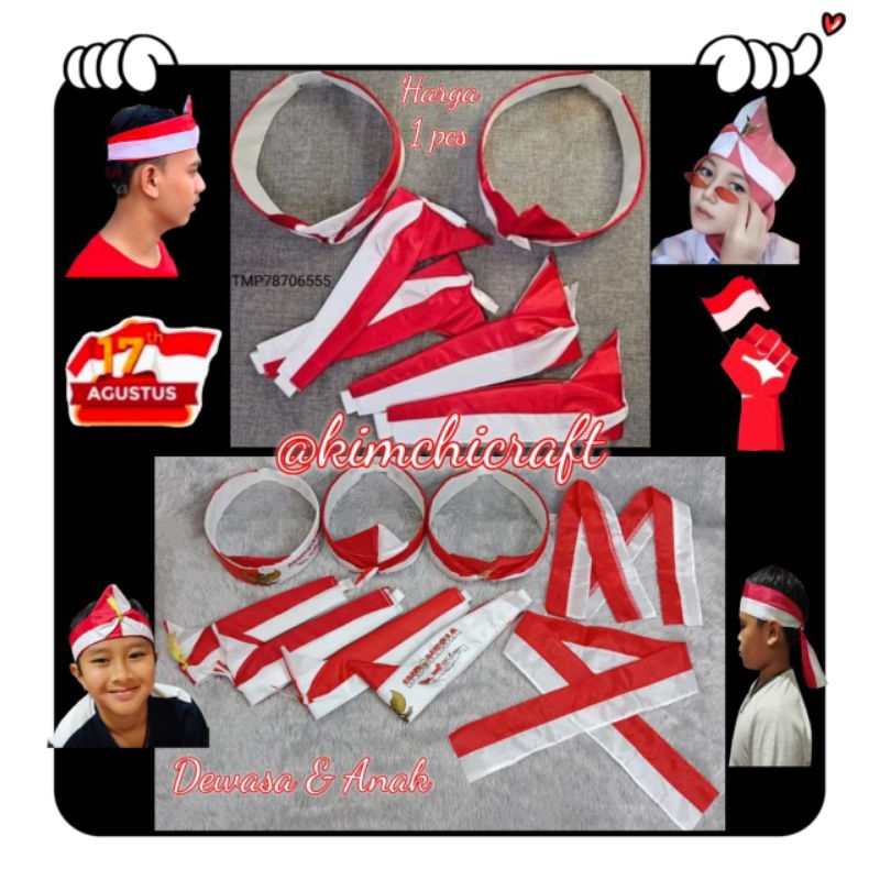 Jual IKAT KEPALA MERAH PUTIH / BANDO MERAH PUTIH / BELANGKON MERAH ...