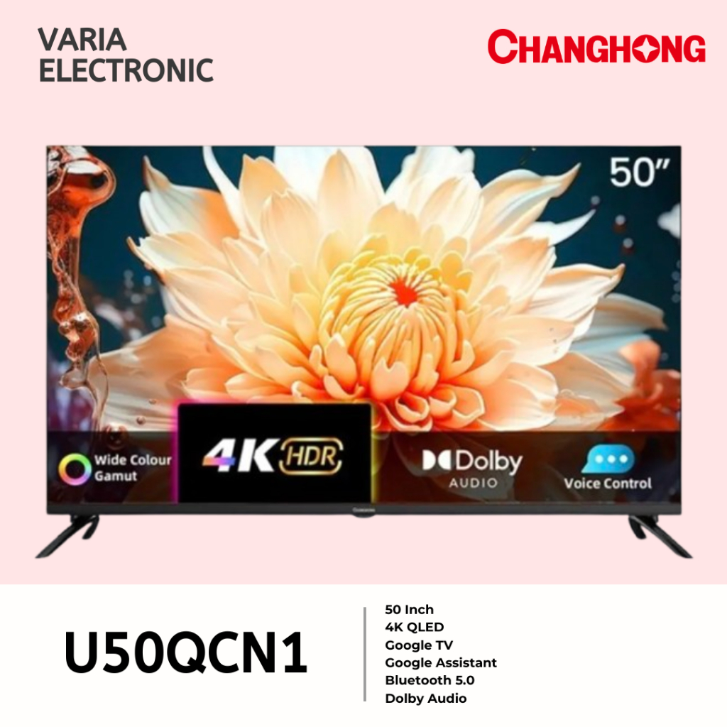 Jual LED TV CHANGHONG 50 Inch U50QCN1 4K QLED Google TV | Shopee Indonesia