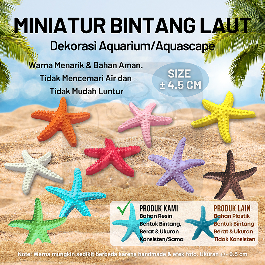 Jual Hiasan Bintang Laut Mini Resin Dekorasi Miniatur Imitasi Starfish ...