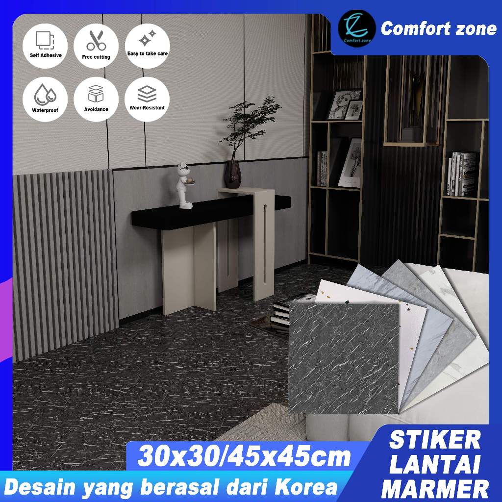 Jual 【Comfort Zone】Stiker Vinyl Lantai Marmer Ukuran 30x30/45x45cm ...
