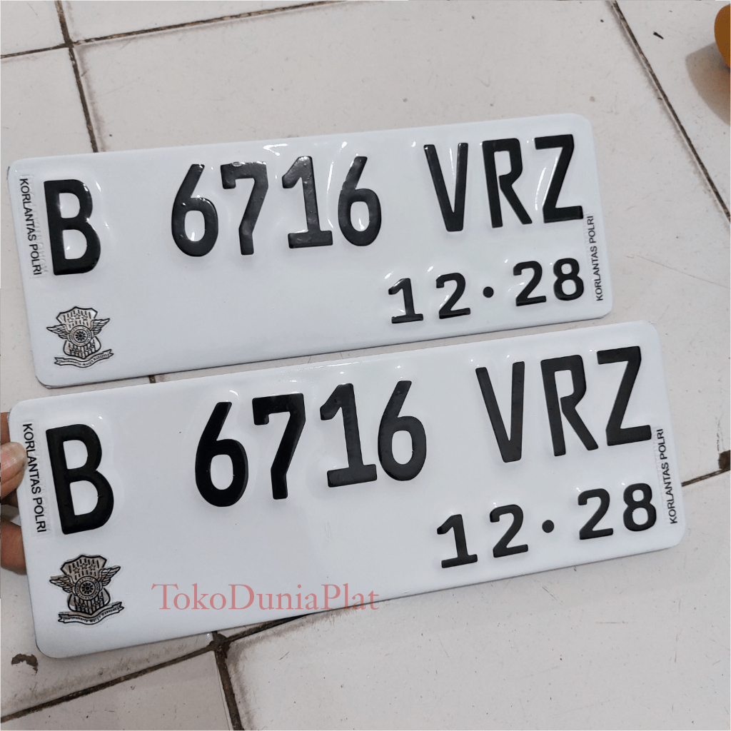 Jual Buat Baru Cetak Angka Plat Motor Lipat Baut Tanam Putih Model baru ...