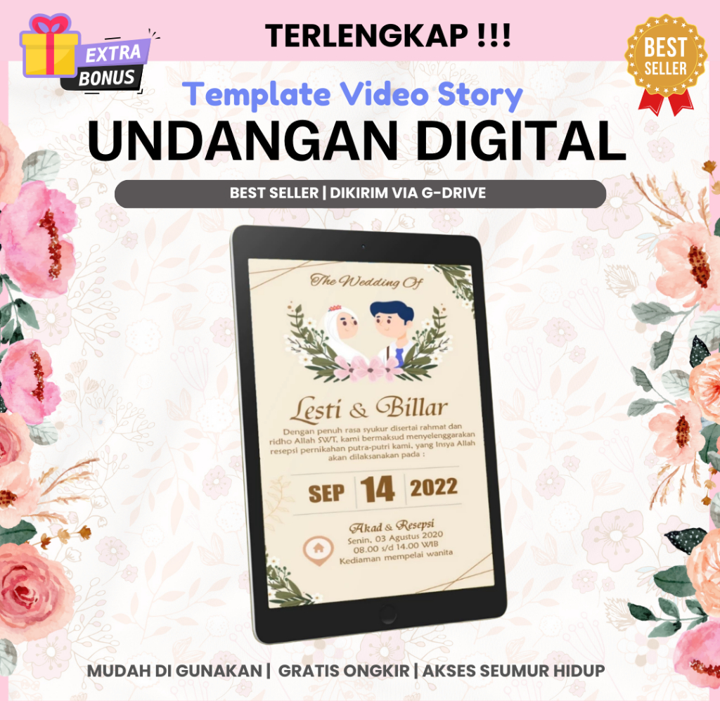 Jual 35 Template Video Undangan Digital Kekinian Premuim | Video ...