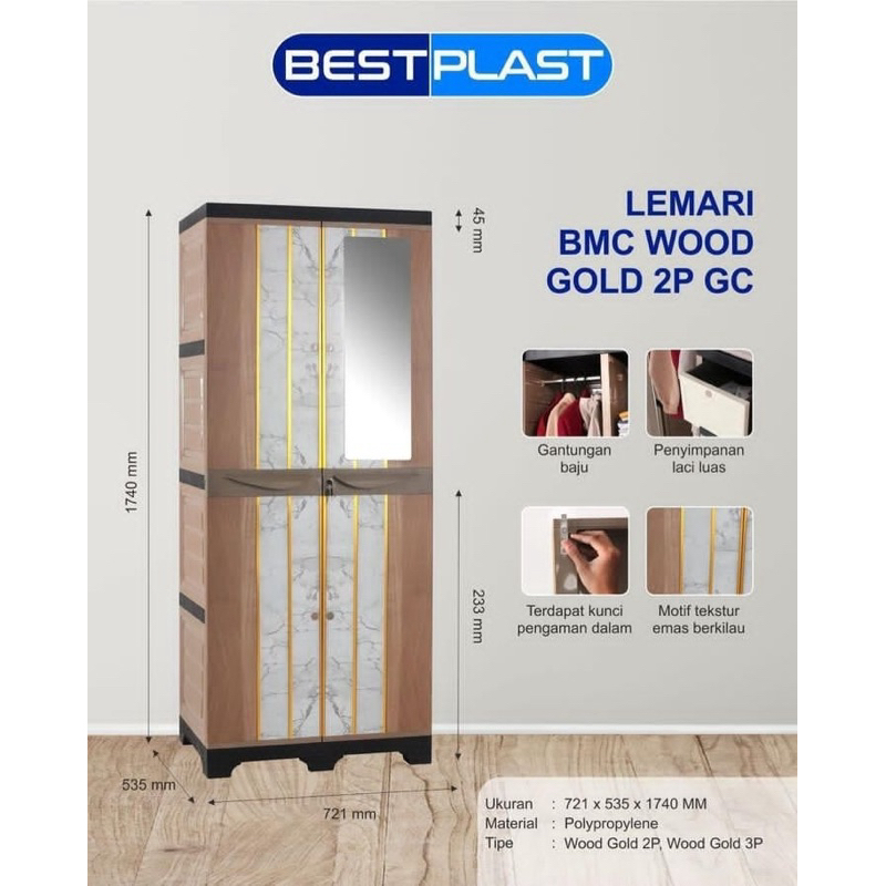 Jual Lemari Plastik 2 Pintu Best Plast BMC OLYMPLAST | Shopee Indonesia