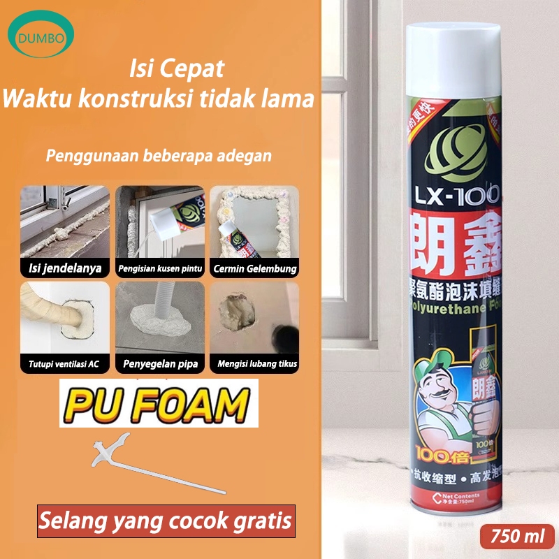 Jual 【DUMBO】PU Sealant Foam Spray 750ml PU Lem busa penyegel busa PU untuk pintu dan jendela ...
