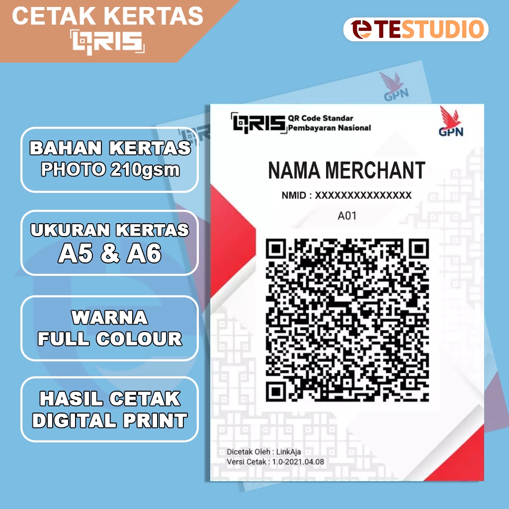 Jual CETAK QRIS QR CODE SCAN BARCODE BAHAN KERTAS PHOTO STICKER / CETAK ...