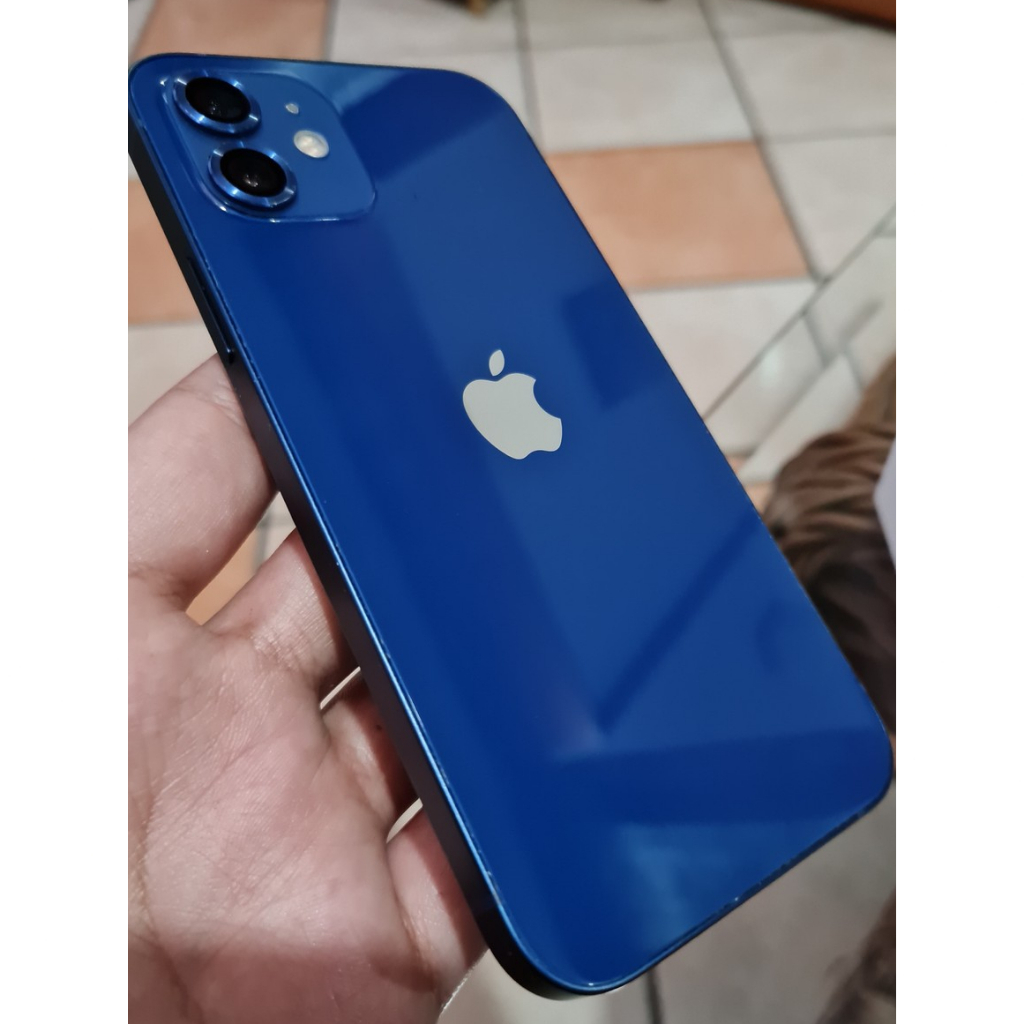 Jual iPhone 12 Blue 128GB ex iBox Fullset original + bonus case ...