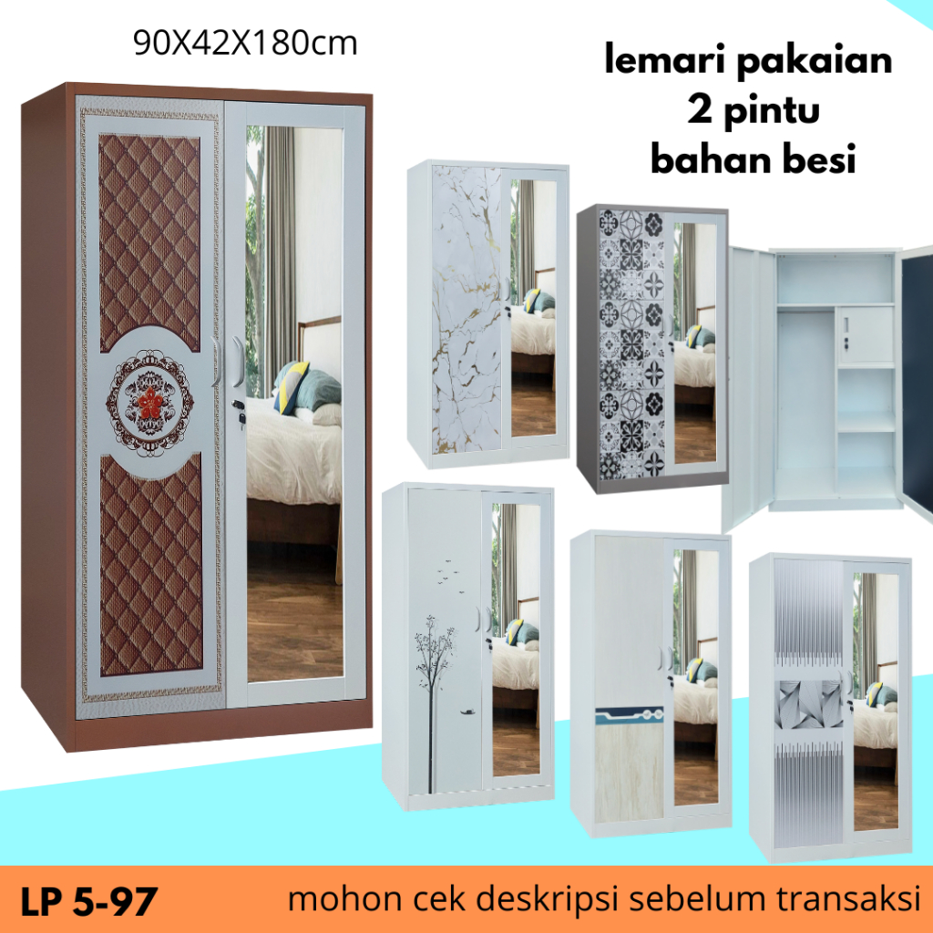 Jual Almari pakaian besi 2 pintu termurah LP 5-033 | Shopee Indonesia