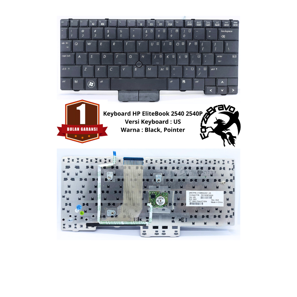 Jual Keyboard Laptop for HP EliteBook 2540 2540P 598790-001 US ...