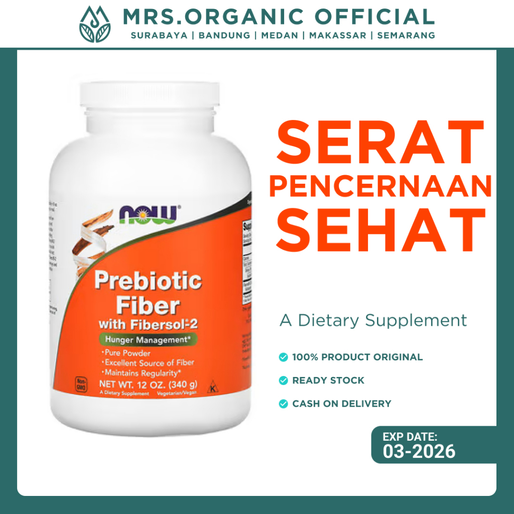 Jual Suplemen Vitamin Now Foods Prebiotic Fiber with Fibersol 2 340 g ...