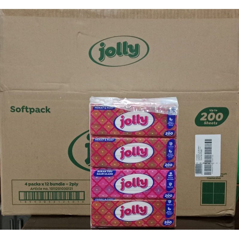Jual JOLLY TISSUE 200 SHEETS 1 DUS - 48 PACK | Shopee Indonesia