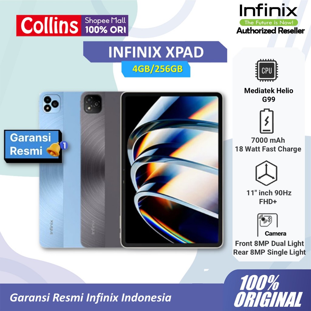 Jual Infinix XPad 4/128GB (Wifi ) - Mediatek Helio G99 - 11" 90Hz FHD+ ...