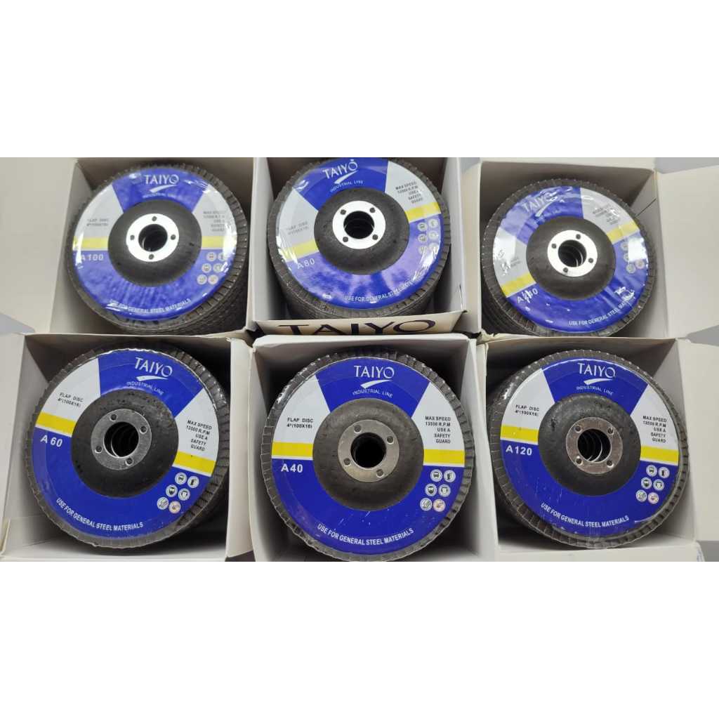 Jual Flap Disc 4 inch Taiyo A40,A60,A80,A100,A120, A240 /Mata Amplas ...