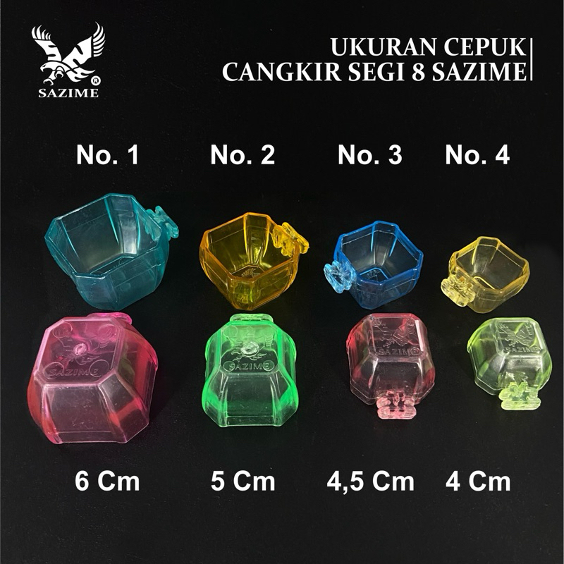Jual (ECER 1 PCS) CANGKIR CEPUK PAKAN BURUNG MIKA SEGI 8 ORIGINAL ...