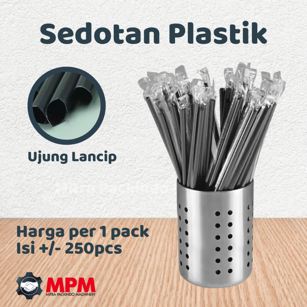 Jual Sedotan Minuman Es Teh Jus Buah / Sedotan Steril Hitam / Sedotan ...