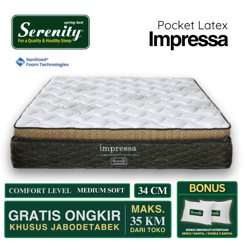 Jual Kasur Springbed Serenity Impressa Pocket Spring Latex by Elite ...