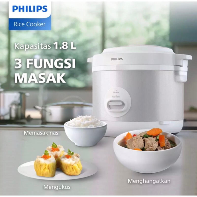 Jual PHILIPS HD3003 Ricecooker 1.8ltr/magiccom/warna random | Shopee ...