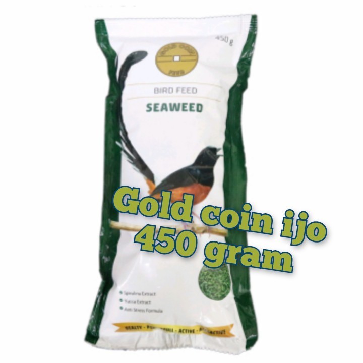 Jual GOLD COIN SEAWEED 450 GRAM GOLDCOIN HIJAU RUMPUT LAUT PAKAN BURUNG ...