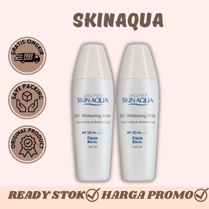 Jual PROMO!!! SKIN AQUA UV WHITENING MILK LIGHTENING & MOISTURIZING SPF 50 PA++++ 40gr SUNSCREEN ...
