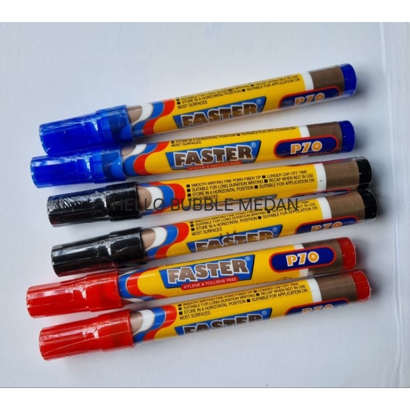 Jual ( 1 Pcs ) Spidol Faster P70 Permanent Marker / Spidol Permanen ...