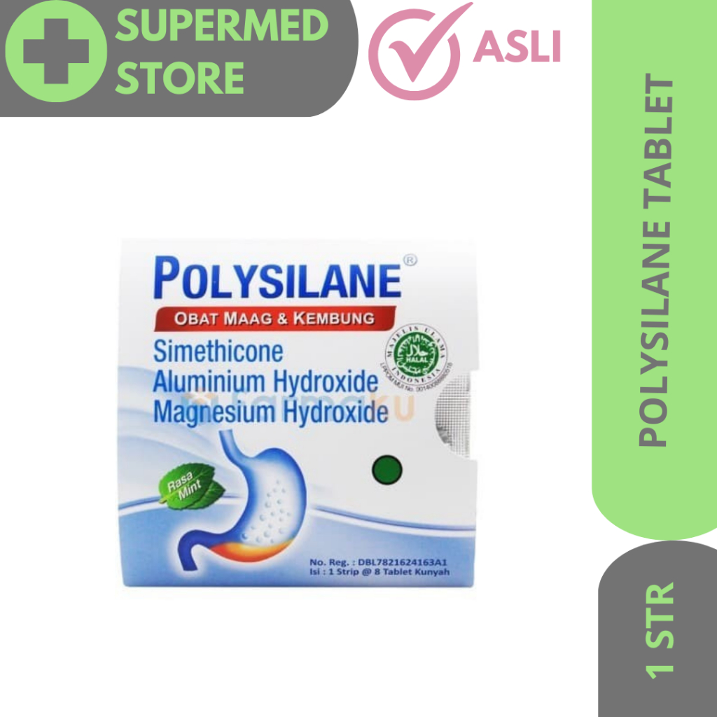 Jual Polysilane Tablet Strip Isi 8 Tablet / Obat Maag Kembung Asam ...