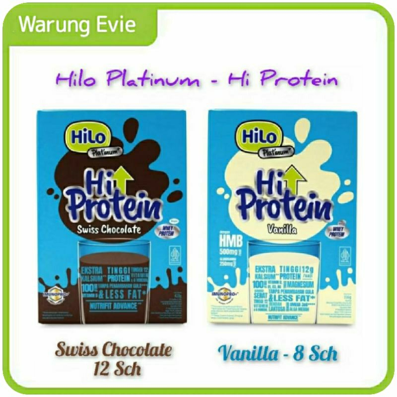 Jual HiLo Platinum Swiss Chocolate (12 Sachet)/ Hilo Platinum Vanilla+HMB 8 Sch -Susu Tinggi ...
