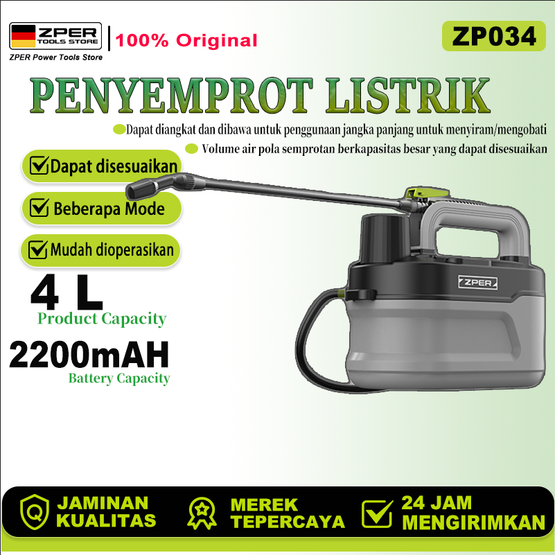 Jual 【 ZP】ZPER Sprayer elektrik 4 liter alat semprot cas botol semprot ...