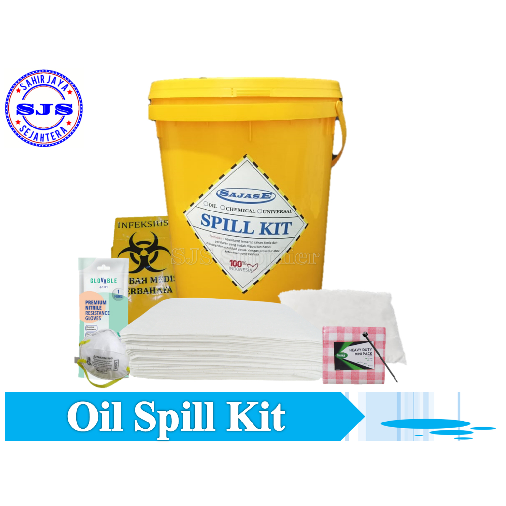 Jual Oil Spill Kit 10L Oil Spill Kit 10 Liter Sajase Kemasan Pail Harga ...
