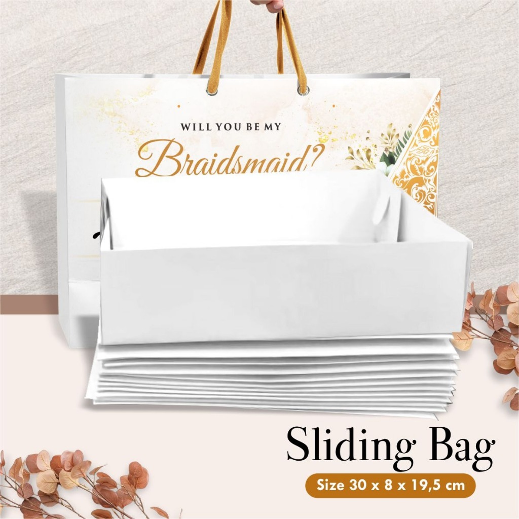 Jual (12 Pcs) SLIDING BOX PERNIKAHAN - INNER BOX PAPER BAG BRIDESMAID ...
