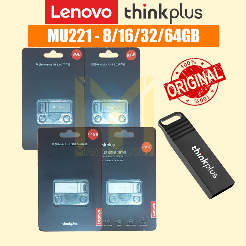 Jual Flashdisk Lenovo Thinkplus MU221 Original 8GB/16GB/32GB/64GB USB 2.0 Flashdrive Metal Anti ...