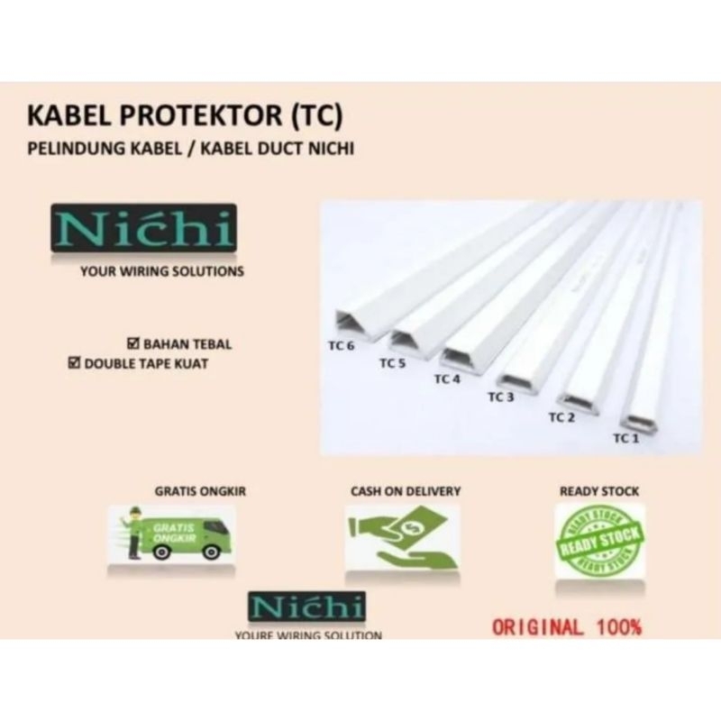 Jual kabel Duct Nichi TC 2/3/4/5/6 Kabel protektor /1batang 1meter kualitas bagus100%Original ...