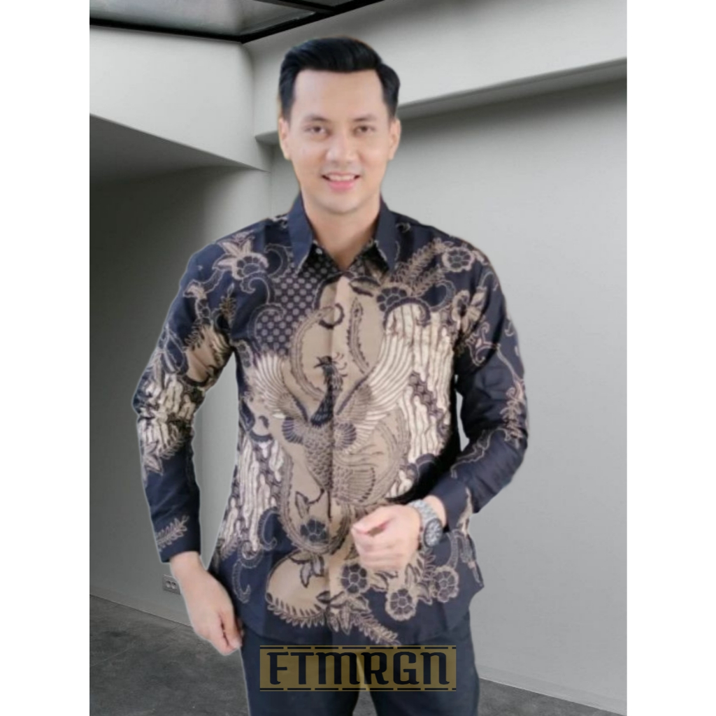 Jual Kemeja batik pria premium kantor formal modern lengan panjang ...