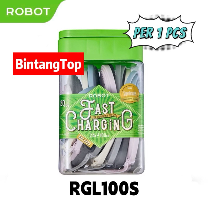 Jual Kabel data ROBOT RGL100S 2.4A / RGL100 2.1A Lightning usb for iph ...
