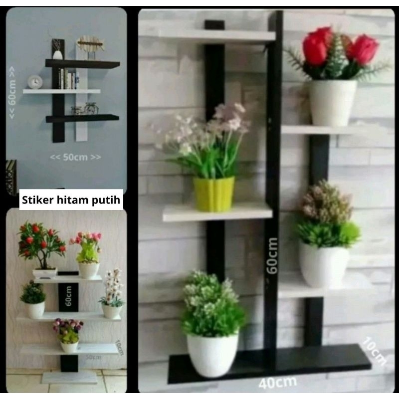 Jual Rak dinding kayu susun besar bunga hias | Shopee Indonesia