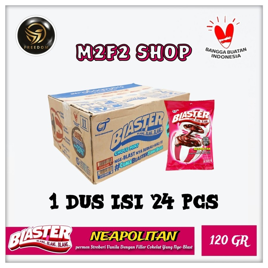Jual Blaster Blang Blang Permen Neapolitan Stroberi Vanila | Bag - 120 ...