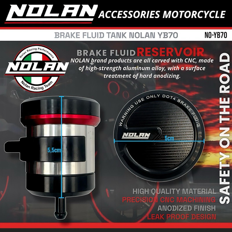 Jual Tabung Minyak Rem Nolan Full Alumunium Black Silver YB70 | Shopee ...