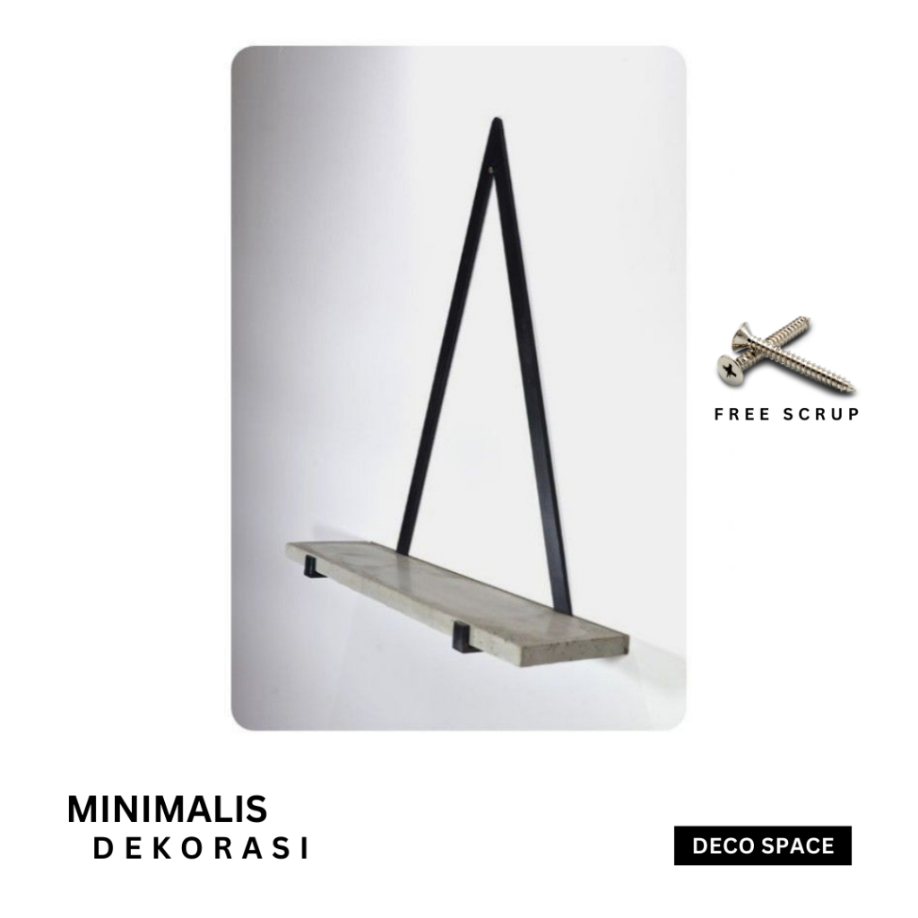 Jual Rak Dinding Hambalan Segitiga Minimalis Besi & Kayu – Floating ...