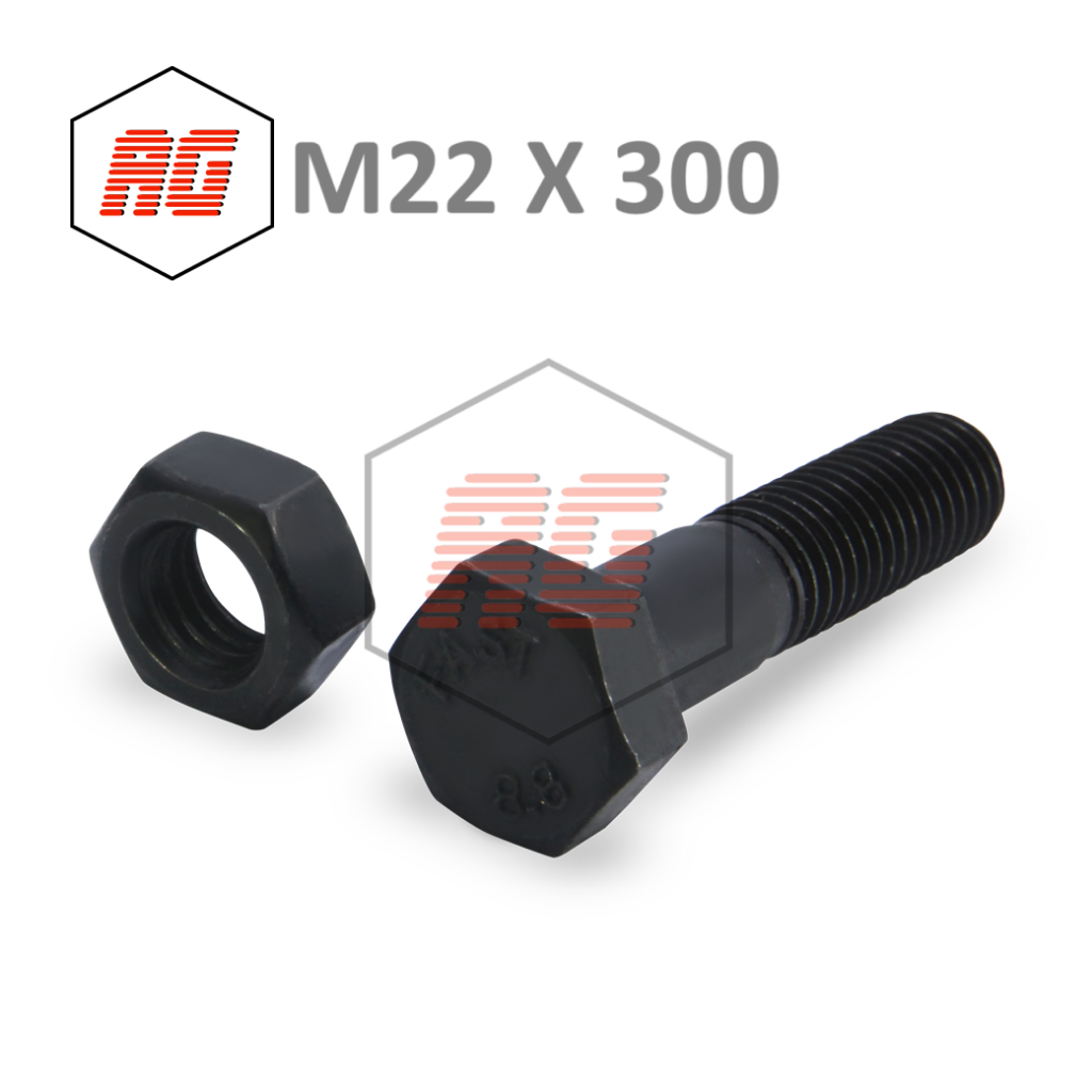 Jual BAUT BAJA HTB GRADE 8.8 + MUR |8| M22 X 300 | Shopee Indonesia