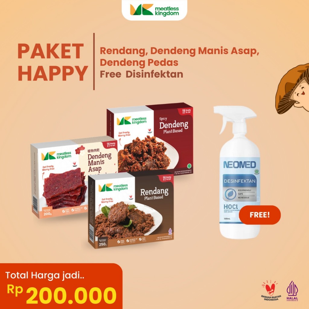 Jual Paket Happy Plant-Based | Rendang Vegan, Dendeng Pedas, Dendeng ...