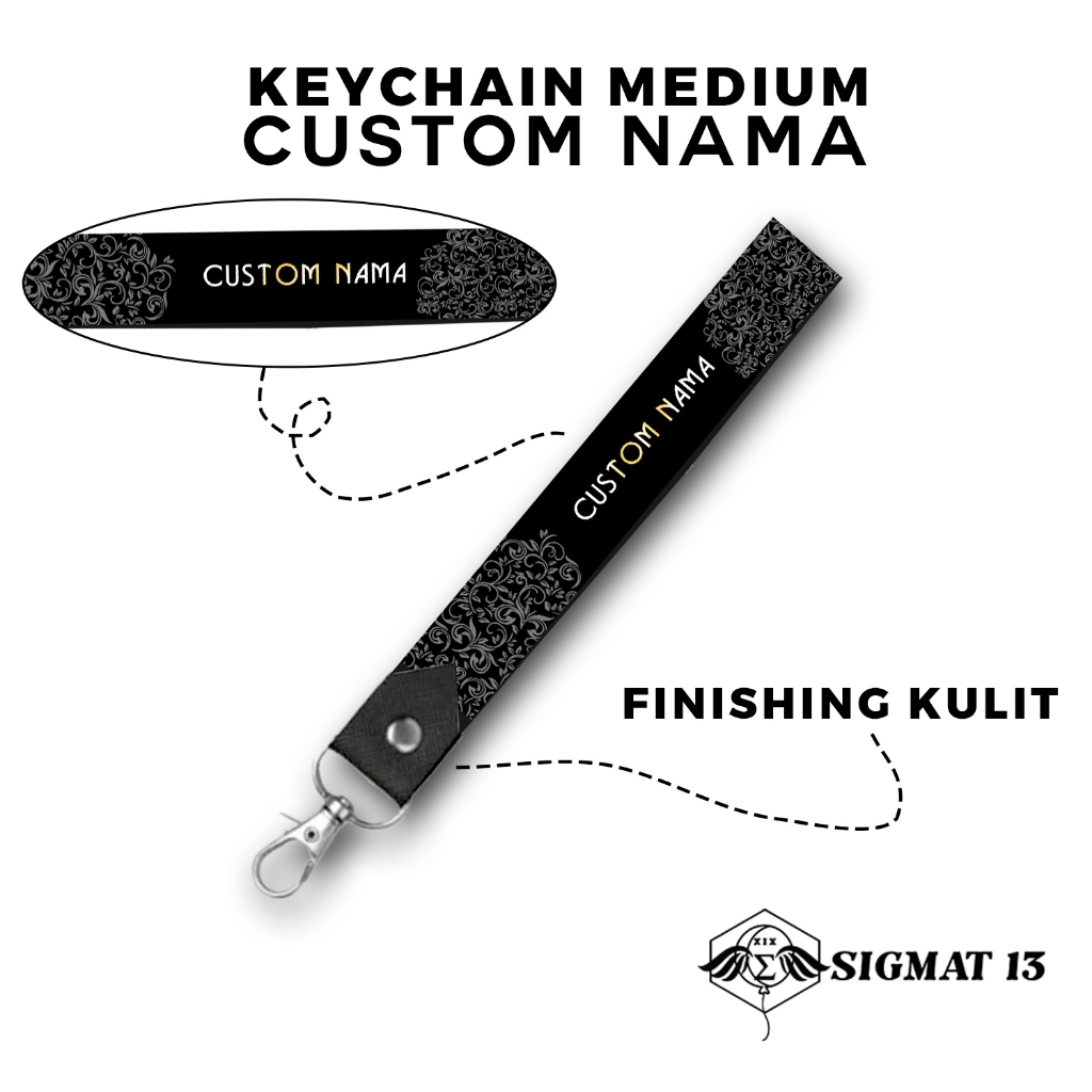 Jual Keychain Custom Nama sigmat 13 Full Printing 2 Sisi Gantungan ...