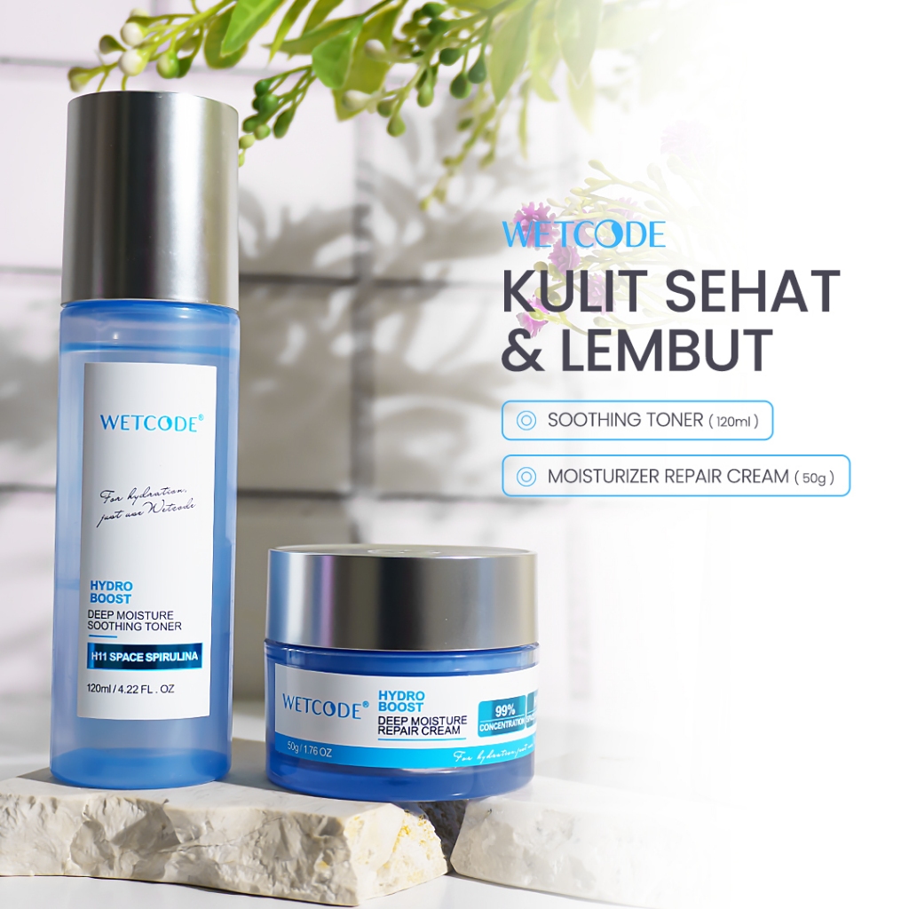 Jual Moisturizer Repair Cream (50g) dan Soothing Toner 120ml Bundling WETCODE | Shopee Indonesia