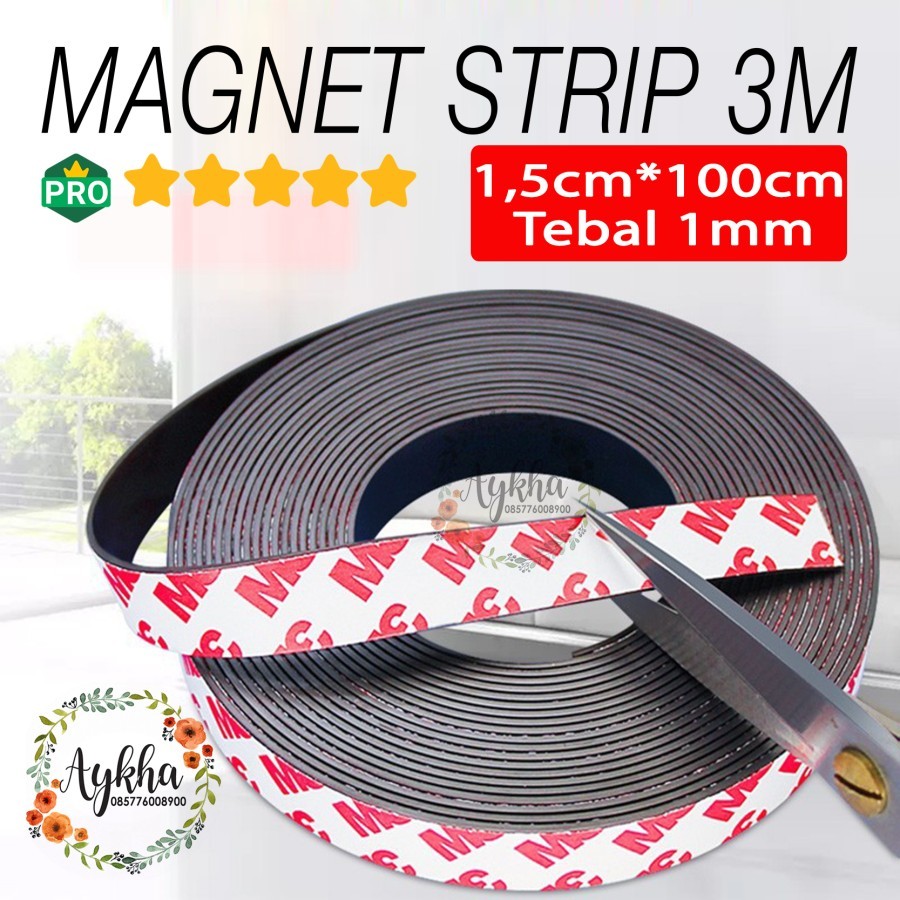 Jual MAGNET Strip Kulkas Craft DIY LEM Double Tape 3M Tebal 1mm Ukuran ...