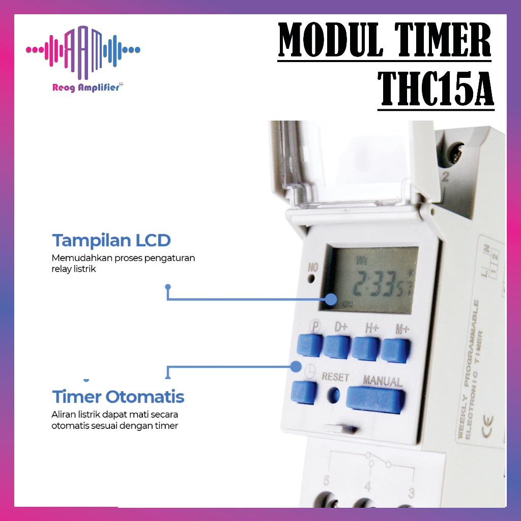 Jual MCB Timer Programmable Switch Relay 16A 220V 2000W - THC15A ...