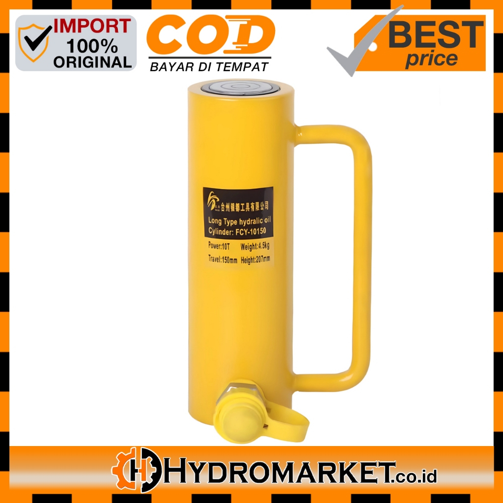 Jual Hidrolik Silinder FCY-10150 (10 Ton, 150 mm) / Hydraulic Cylinder 10 Ton / Hydraulic Jack ...