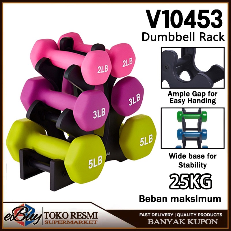 Jual Ebuy-Dumbbell Rack 3 Tingkat Rak Barbel Home Gym Stand Dumbell ...