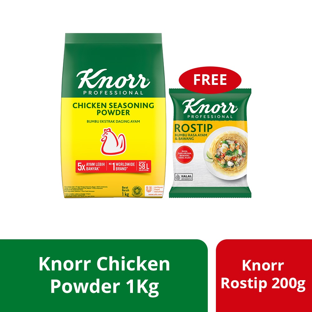 Jual Knorr Chicken Seasoning Powder Refill 1Kg Free Rostip 200gr ...