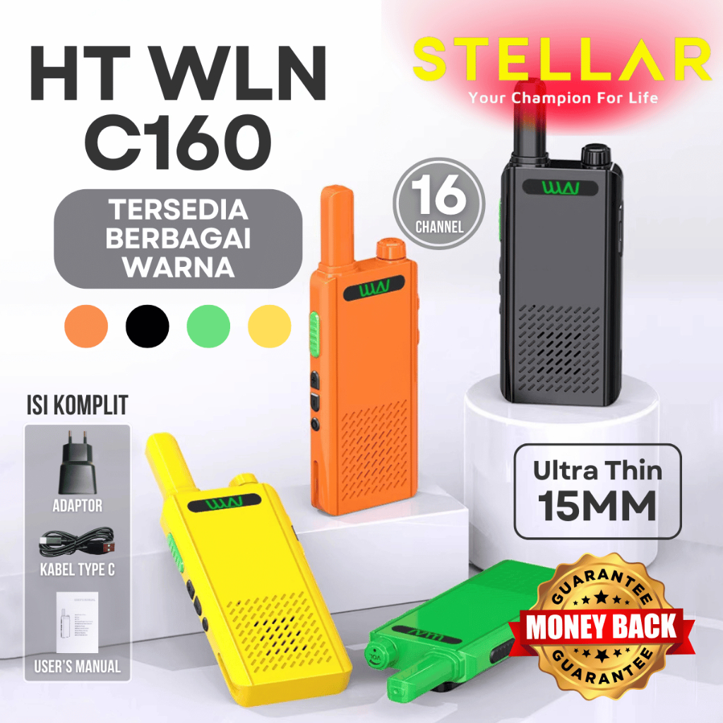 Jual WLN Slim Walkie Talkie UHF KD C160 7 Hari Garansi | Two Way Radio Handy Talky HT W218 KD ...