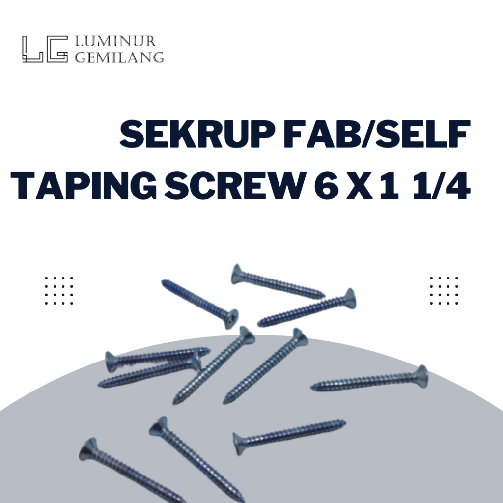 Jual Sekrup Kayu FAB Kepala Rata/Datar Plus (+) Self Tapping Screw 6X1 1/4 inch Per Pcs | Shopee ...